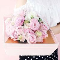 China Gift Flower Paper Box Custom PET Plastic Cover Panoramic Transparent Sunroof Diamond-shaped Heart-shaped for sale
