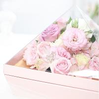 China Gift Flower Paper Box Custom PET Plastic Cover Panoramic Transparent Sunroof Diamond-shaped Heart-shaped for sale