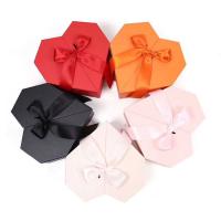 China Flower Gift Paper Box Custom Logo Colorful Magnetic Double Open Heart-shaped Ribbon Luxury for sale