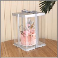 China PET Transparent Cake Box Packaging Tall Clear Plastic Square Paper Boxes for sale