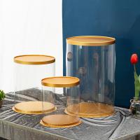 China Wedding Transparent Cake Box Round Customizable Packaging Tall Clear Plastic for sale