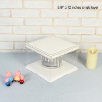 China PET Plastic Disposable Food Packaging Transparent Cake Box Gold Stamping Paper Lid Boxes for sale