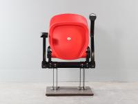 China Stunity Auto Tip-Up Stadium Seat Gas Assisted PP Plastic Beam Mounted 500mm Center with Cupholder Armrest for sale