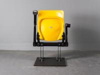 China UV Resistant Gas Assisted PP Plastic Stadium Seat with Cupholder Armrest 500mm Center for sale