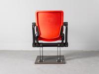 China UV Resistant Gas Assisted PP Plastic Stadium Seat with Cupholder Armrest 500mm Center for sale