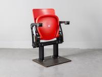 China UV Resistant Gas Assisted PP Plastic Stadium Seat with Cupholder Armrest 500mm Center for sale