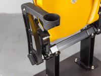 China UV Resistant Gas Assisted PP Plastic Stadium Seat with Cupholder Armrest 500mm Center for sale