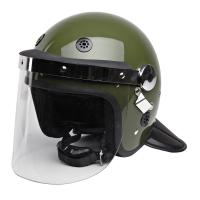 China Tactical Olive Green Anti Riot Helmet with PU Neck Protector 3MM Visor for sale