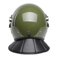 China Tactical Olive Green Anti Riot Helmet with PU Neck Protector 3MM Visor for sale