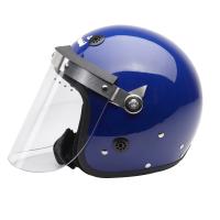 China Navy Blue Color Riot Control Helmet With Flat PC Visor For Africa Police Army FBK for sale