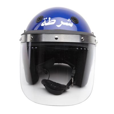 China Navy Blue Color Riot Control Helmet With Flat PC Visor For Africa Police Army FBK for sale