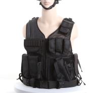 China Black Police Swat Vest With Pouches & Belt , Molle Military Tactical Vest for sale