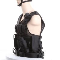 China Black Police Swat Vest With Pouches & Belt , Molle Military Tactical Vest for sale