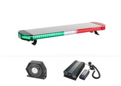 China Green & Red Emergency Vehicle Roof Light Bar With Siren Amplifier And Speaker for sale