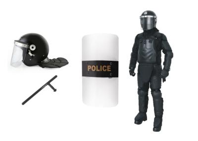 China Anti Riot Police Safety Equipment With Helmet / Shield / Full Body Armor Suit / Baton for sale