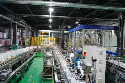 China Marshalling Station Single Column Palletizer for 48000BPH Bottled Water Line - 5 Layers/Minute, 1800mm Stack Height for sale