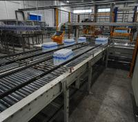 China Automated Case Packing Conveyor 42000 BPH Bottled Water Production Line Stainless Steel for sale
