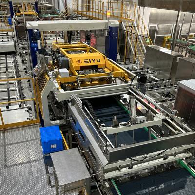 China Fully Automatic Cage Trolley Conveyor Belt System with ±1mm Positioning Accuracy for Glass Plastic Bottles Sterilization for sale