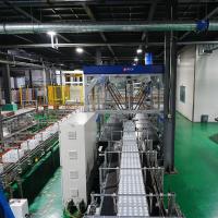 China Automated Robot Water Barrel Palletizer System - 18KW Power, 11000×5200×3600mm Size, 3-160 Boxes/Min Capacity for sale