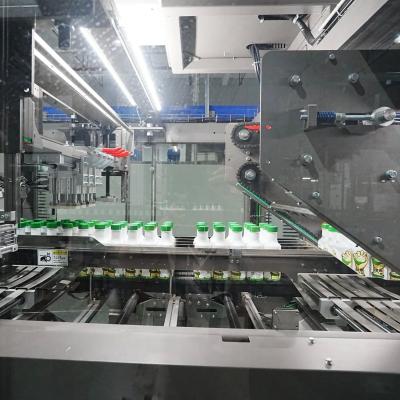 China Fully Automatic Drop Type Wrap Around Case Packer with Mechanical Stretch for Chemical Industry for sale