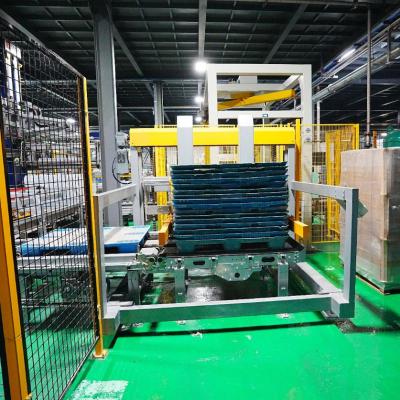 China Customized Double Channel Gantry Palletizer with Paper Separator for Russian Customer for sale