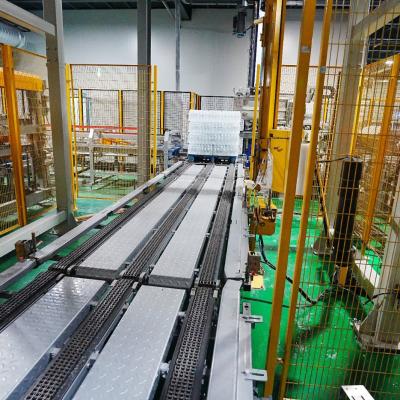 China Fully Automatic Single Column Palletizer 60 Cases per Minute for Large Barrel Water Packaging Line for sale