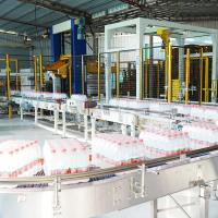 China Double Channel Gantry Palletizer with Paper Dividers for Soft Drinks Packaging Lines for sale