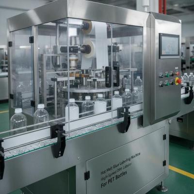 China OPP Hot Melt Labeling Machine 6000-72000 BPH for PET Bottle Juice Production Line with 50kW Power for sale
