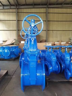 China Non Rising Soft Seat Gate Valve DN400 with Gearbox PN10 PN16 Ductile Iron for sale