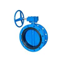 China Ductile Iron Pneumatic Butterfly Valve Flanged PN16 with Lever Gear for sale