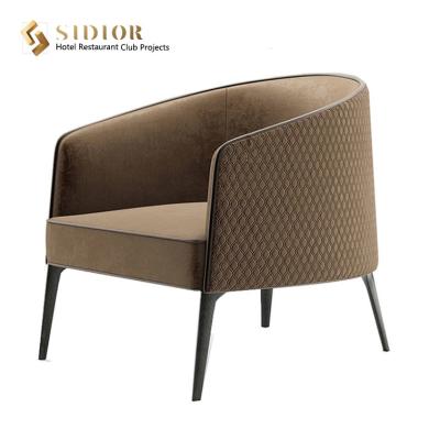 China PU Leather Modern Leisure Chair Lounge 83cm Height Brown Color for sale
