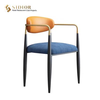 China 53cm Length Mid Century Modern Faux Leather Dining Chairs With Arms for sale