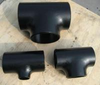 China CS SS 14'' 16'' 18'' Butt Welded Pipe Fitting Tee Seamless Black Rust Proof Oil for sale