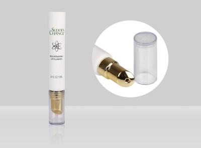 China 10-25ml D19mm Custom Cosmetic Tubes Empty Eye Cream Massage Serum Tube Head Electroplate Golden for sale