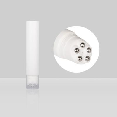 China PE PCR Lotion Custom Cosmetic Tubes D40mm Plastic Round Shaped With Massage Stainless Steel Ball for sale