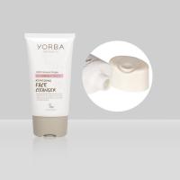 China 60-120ml Shampoo Tubes Cosmetic Facial Cleanser Tube With Press Cap Oval Flat Tube for sale