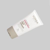 China 60-120ml Shampoo Tubes Cosmetic Facial Cleanser Tube With Press Cap Oval Flat Tube for sale