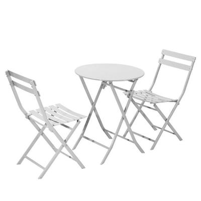 China Full Steel Outdoor Garden Folding Table And Chairs Dining Set H73cm for sale