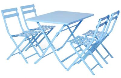 China Outdoor Steel Folding Table And Chairs Garden 4 Person Dining Set for sale