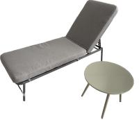 China Foldable Cushion Sofa Sun Lounger Garden Steel Frame With Coffee Table for sale