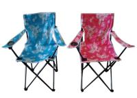 China Full Printing Fold Up Camping Chairs Outdoor Dining Chair With Steel Frame for sale