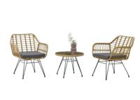 China KD Steel Garden Rattan Set Including Chair And Table 1.2mm Thick for sale