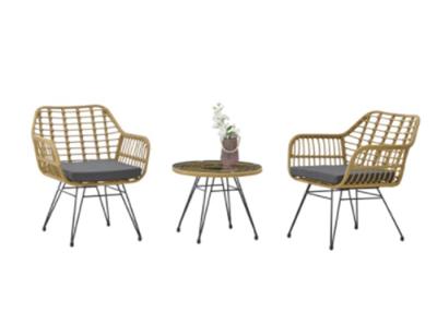 China KD Steel Garden Rattan Set Including Chair And Table 1.2mm Thick for sale