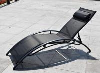 China Outdoor KD Curved Leg Textilene Lounger Aluminum Sun Bed With Pillow for sale