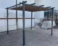 China Windproof Outdoor Metal Camping Dinner Tent 3 X 3m Roof Retractable Curtain Gazebo for sale