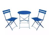 China Outdoor Garden Steel Leisure Conversation Patio Bistro Set Folding Table And Chairs for sale