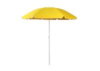 China Yellow Steel Windproof Beach Umbrella Double Needle Process With Flap for sale