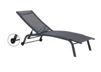 China Heavy Duty Fabric Foldable Sun Lounger Adjustable Beach Lounge Chair for sale