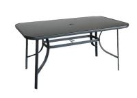 China Square Outdoor Garden Table 5mm Tempered Glass Top Table UV Resistant for sale