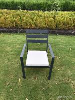 China 64cm Height Armrest Aluminium Stacking Chair Outdoor Powder Coating for sale